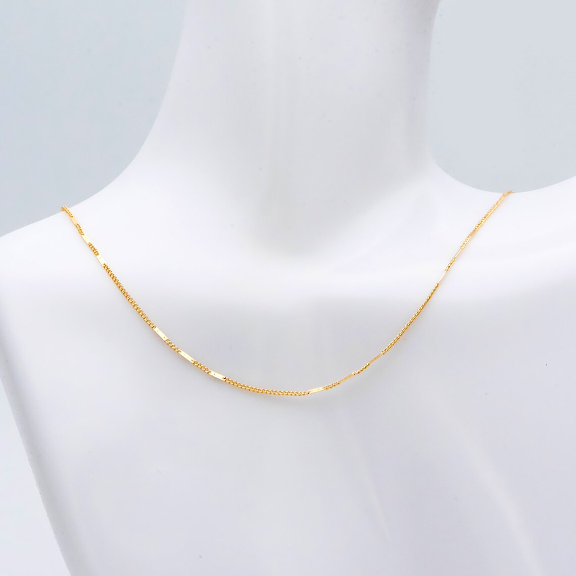 Gold Flat Circle Chains 1mm Tiny Curb Chains 18K Gold Plated - Etsy