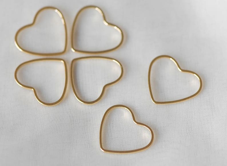 10pcs Gold/ Silver Heart Link Connector Charms 21mm Real | Etsy