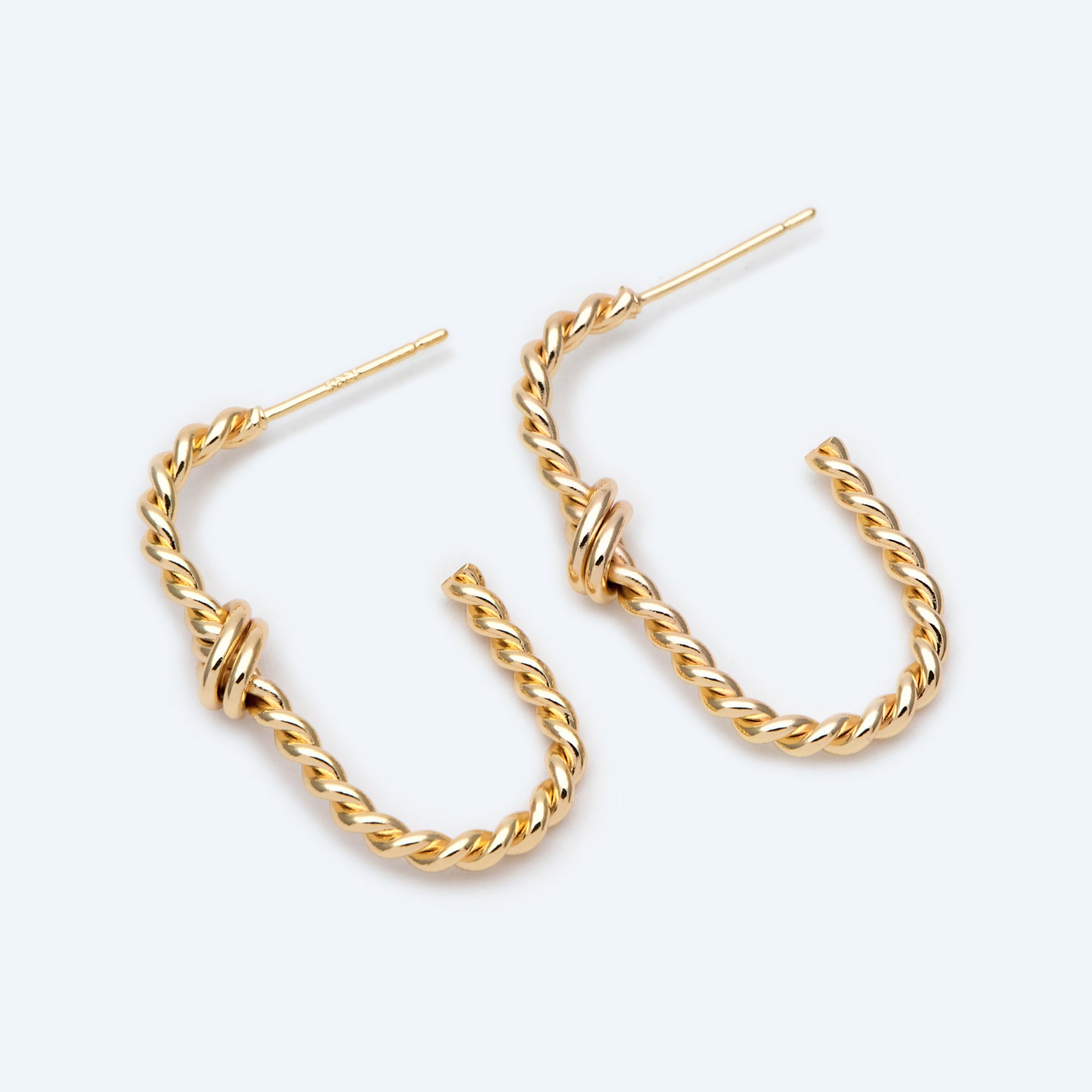 4pcs Gold Knot Ear Posts Twisted Wired Earring Posts Oval | Etsy