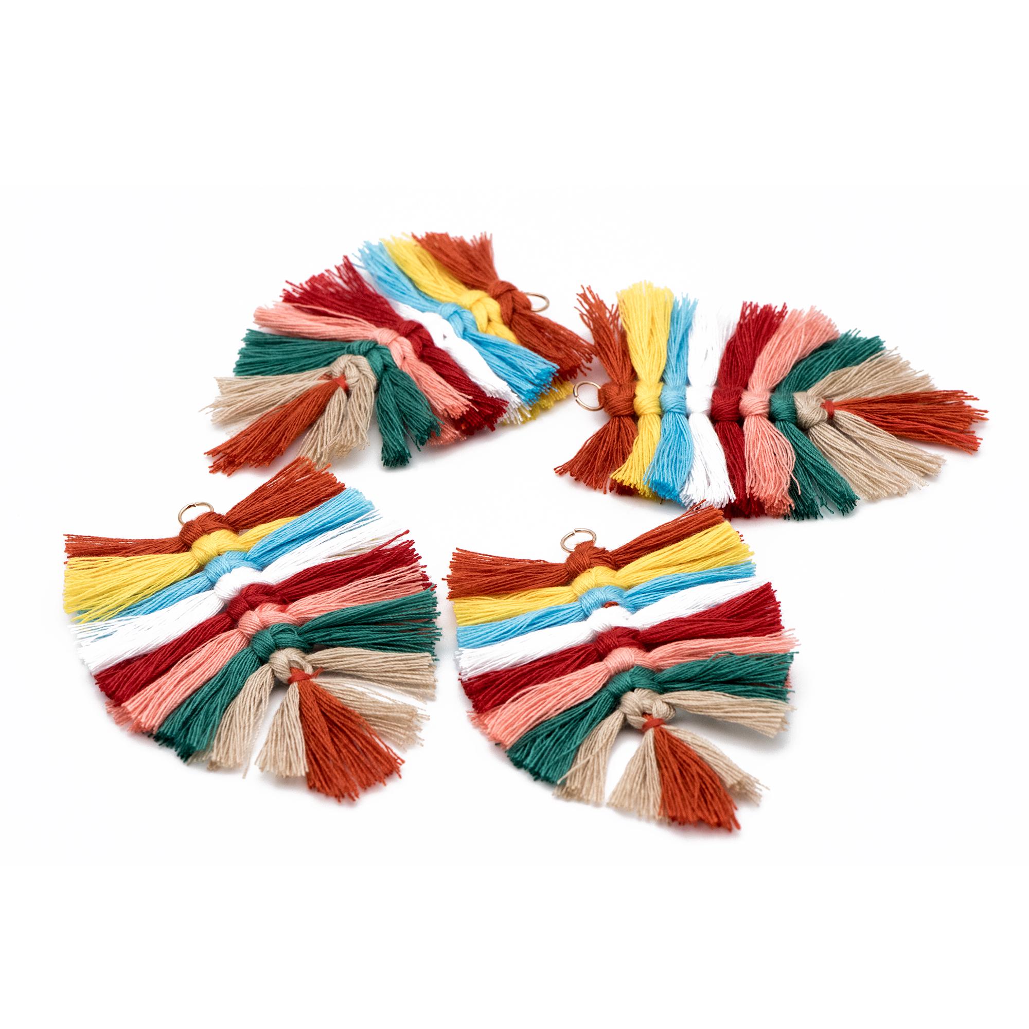 4pcs Tiered Cotton Tassels 100mm, 10 Layers Large Tassel Charms, Tassel ...