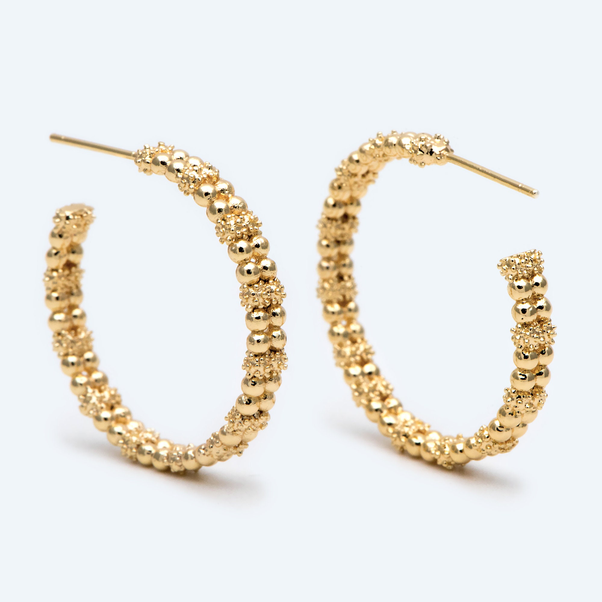 10pcs Gold Hoop Earrings 28mm 18K Gold plated Brass Round | Etsy