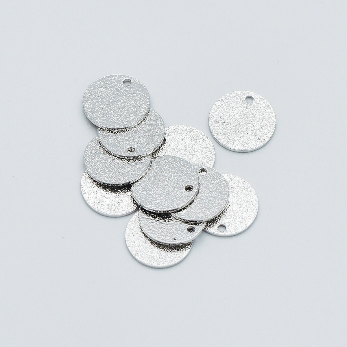 10pcs Silver Tone Round Disc Charms 8/ 12/ 15mm Rhodium - Etsy