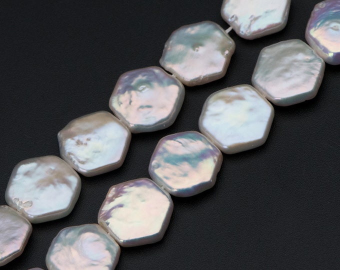 Hexagon Shape Genuine Freshwater Pearls 12-14mm Cultured - Etsy