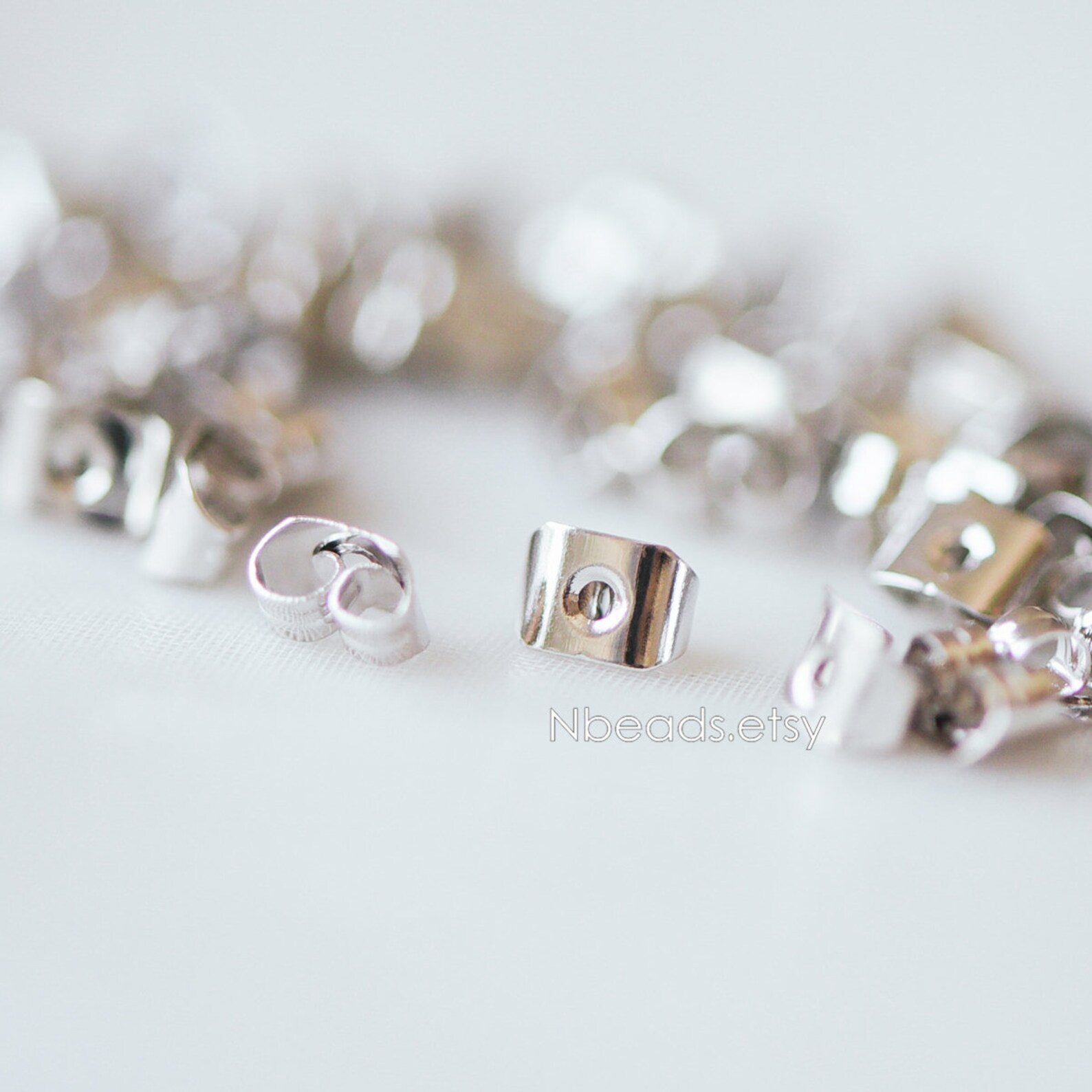 20pcs Silver Ear Nuts Earring Back Stoppers 5mm/ 7mm Rhodium - Etsy