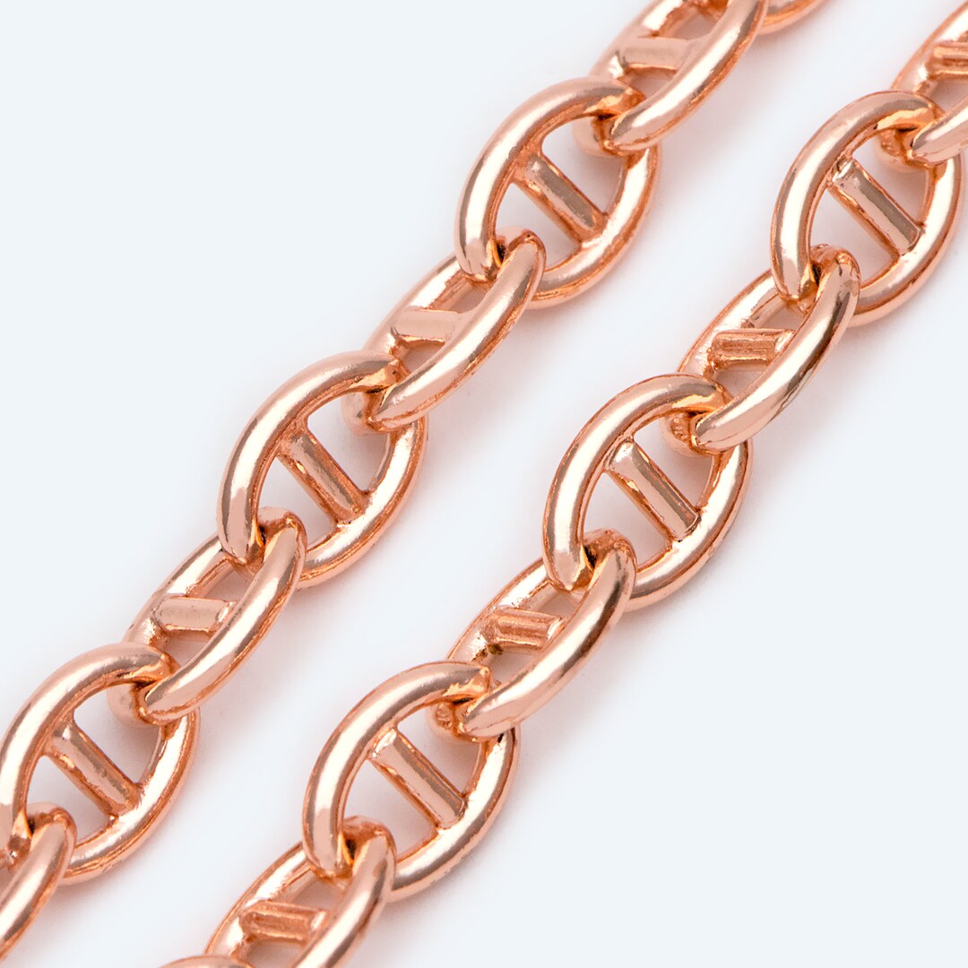 Rose Gold Oval Chain, Link Size 6.8x10mm, Craft Chains Findings for ...