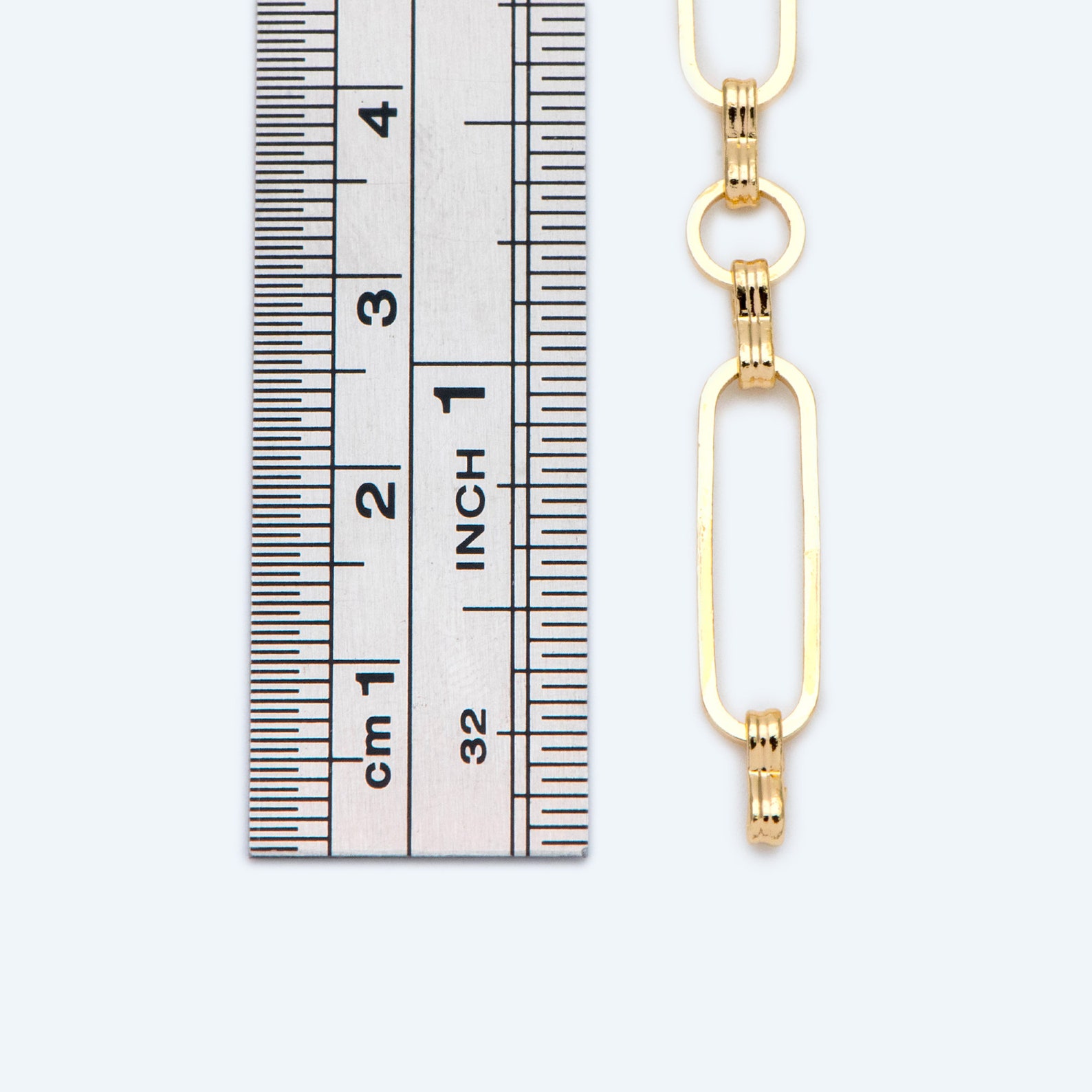 Long Oval Chains 6mm 18K Gold Plated Brass Geometric Chain | Etsy