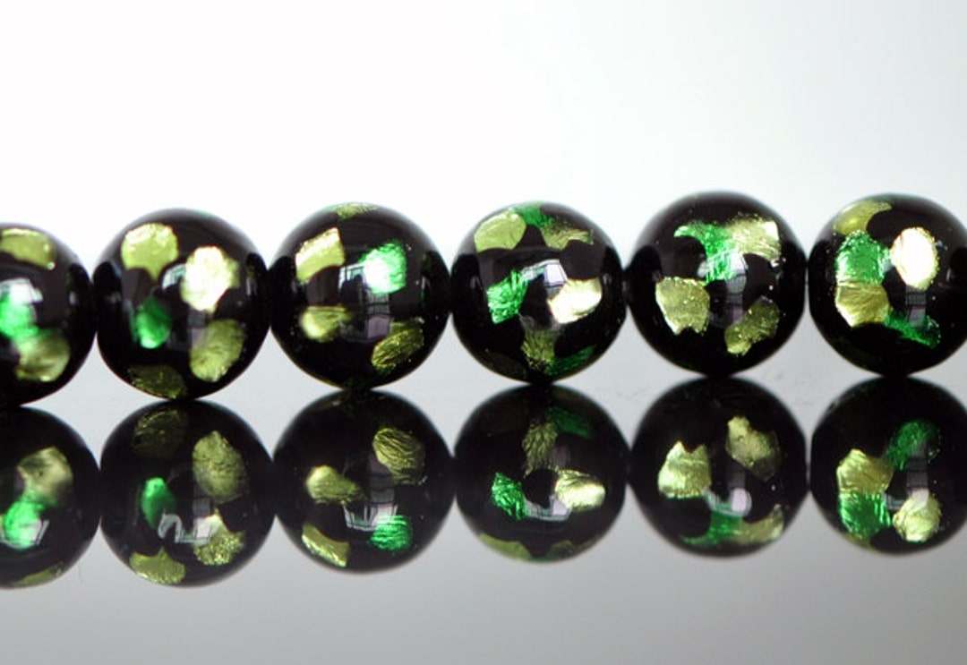 Lampwork Glass Round Handmade Beads 8mm/ 10mm/ 12mm Black - Etsy
