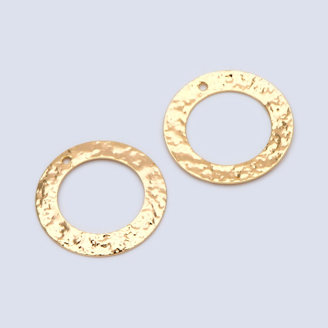 10pcs Gold/ Silver Tone Circle Disc Pendant 21mm, Gold/ Rhodium Plated ...