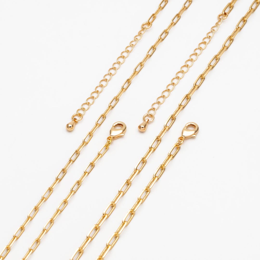 Gold Oval Link Chains 2.4/ 2.8mm, Finished Bracelet/ Anklet/ Necklace ...