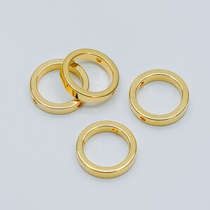 10pcs Gold Ring Charms 16mm, Polished Gold Plated Brass Round Circle ...