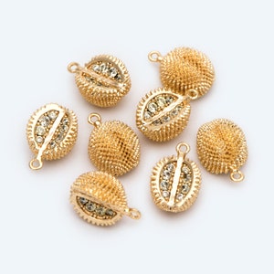 4pcs CZ Pave Gold Durian Charms, Fruit Charm, 3D Durian Pendants GB ...