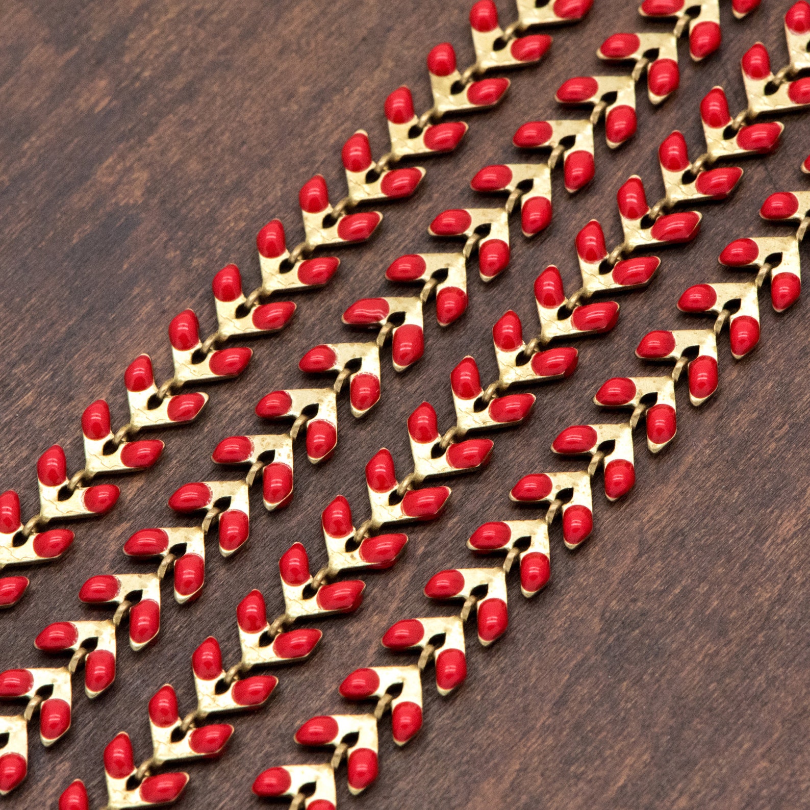 Red Enamel Brass Arrow Chain 6mm Flat Chevron Chain - Etsy