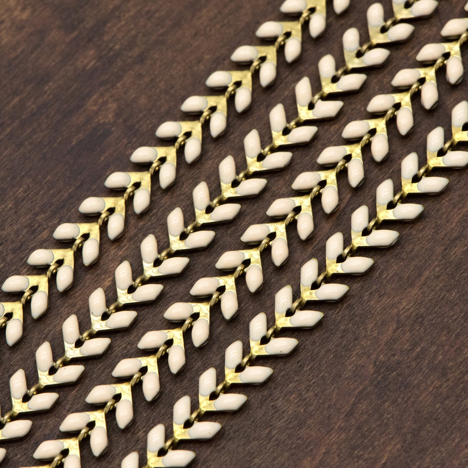 Cream Enamel Brass Arrow Chain 6mm Flat Chevron Chain - Etsy