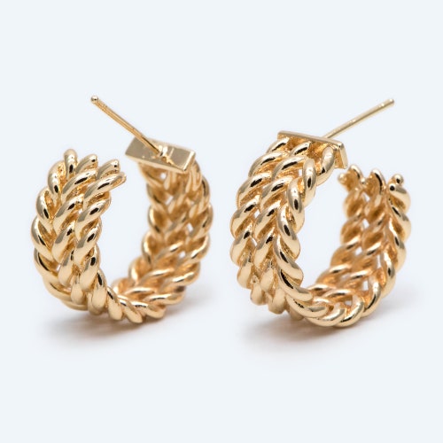 10pcs Gold Round Circle Ear Posts 19mm Gold Plated Brass | Etsy