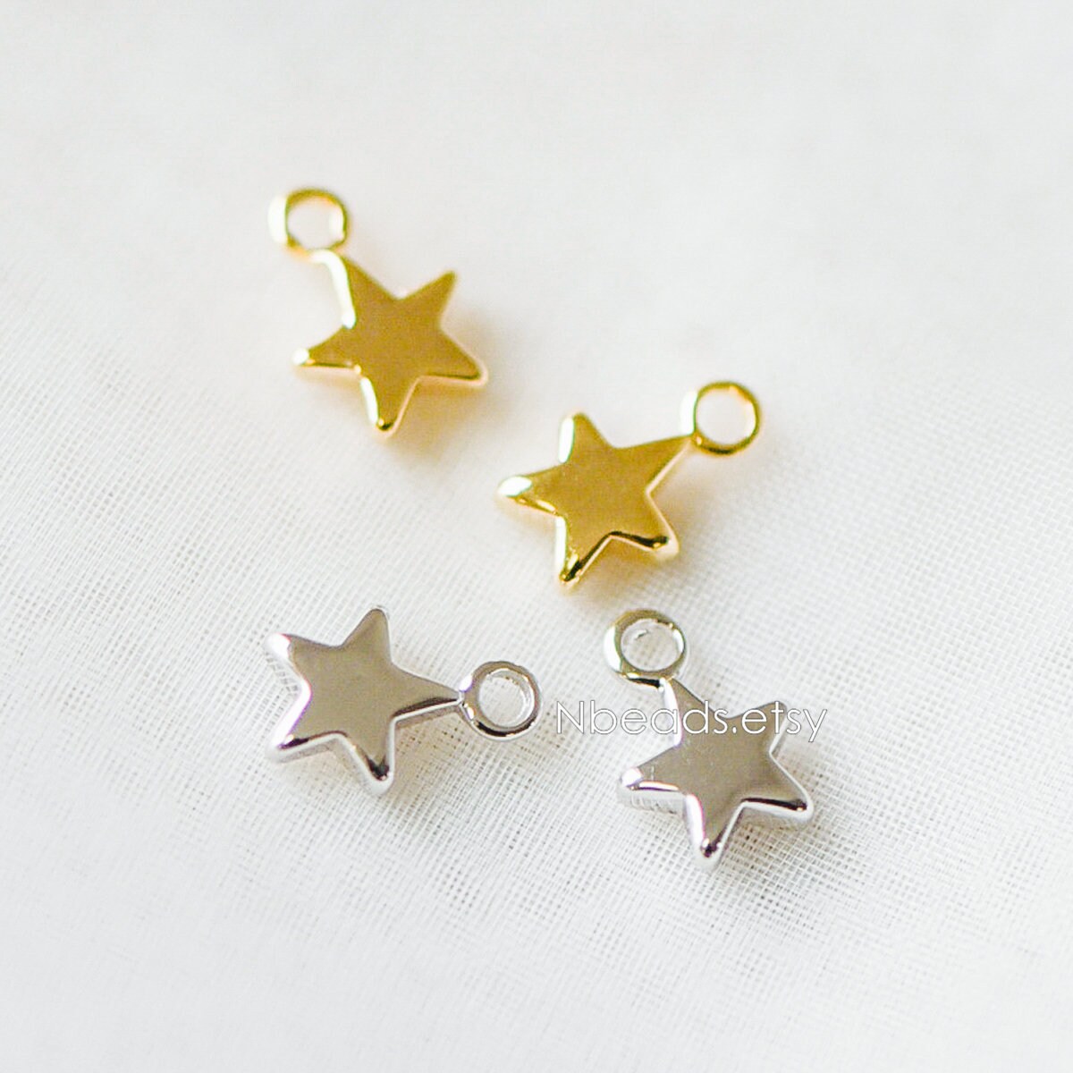 20pcs Gold /silver Star Charms 10x7mm Real Gold/ Rhodium - Etsy