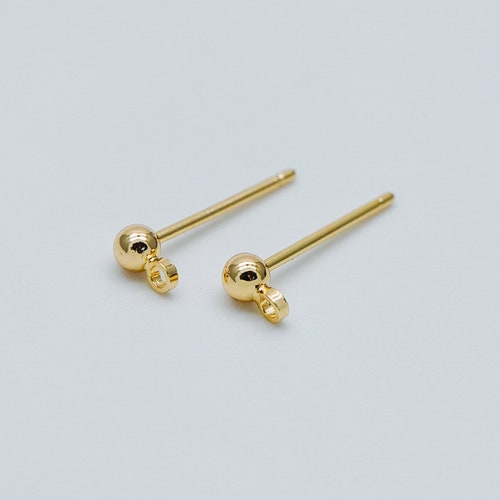 20pcs Gold Flat Ear Posts 18K Real Gold Plated Brass Stud - Etsy