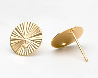 4pcs Gold Wavy Rhombus Ear Posts 29mm, 18K Gold Plated Brass, Geometric ...