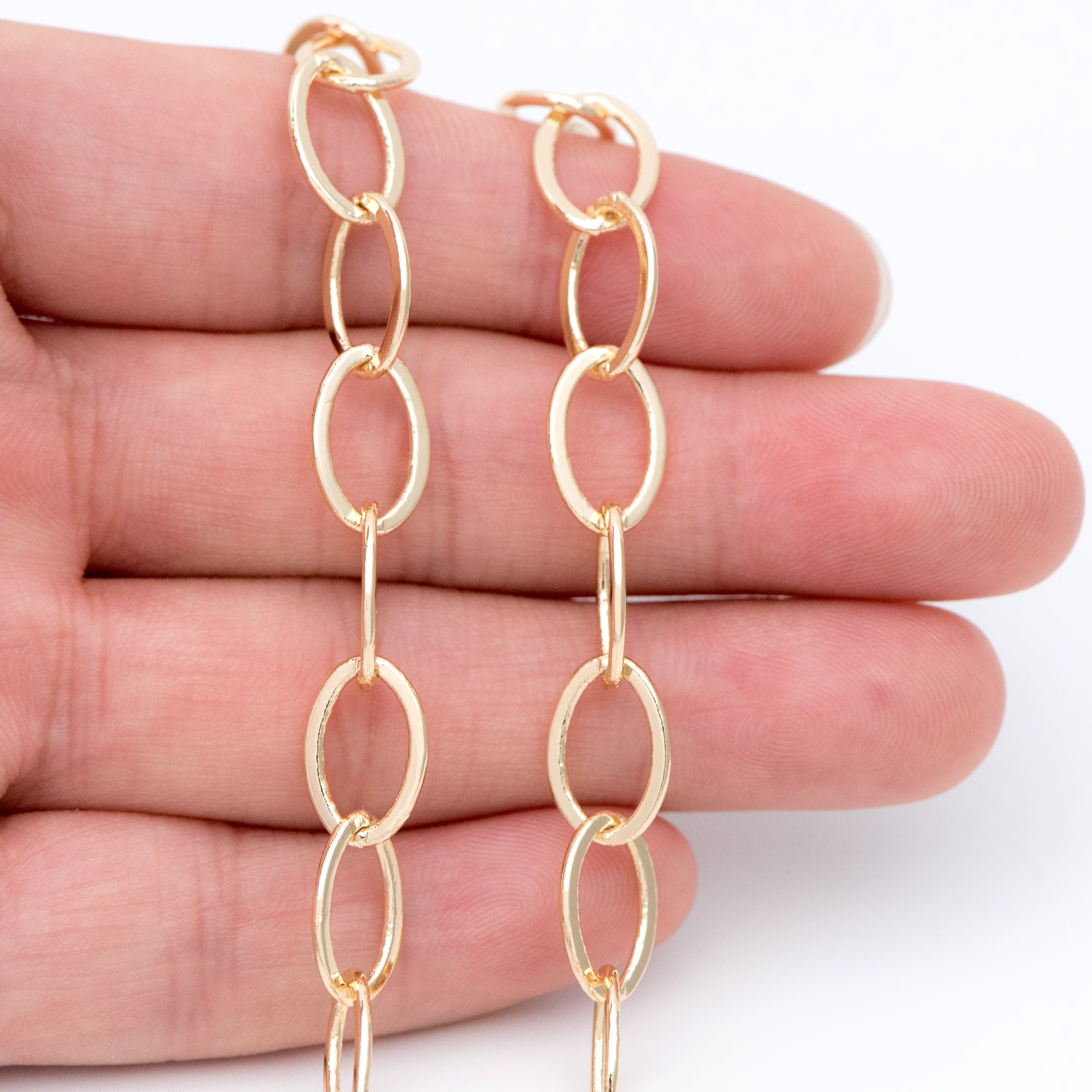 Gold Plated Brass Oval Chains Link Size 8.5x12mm Cable Chain - Etsy