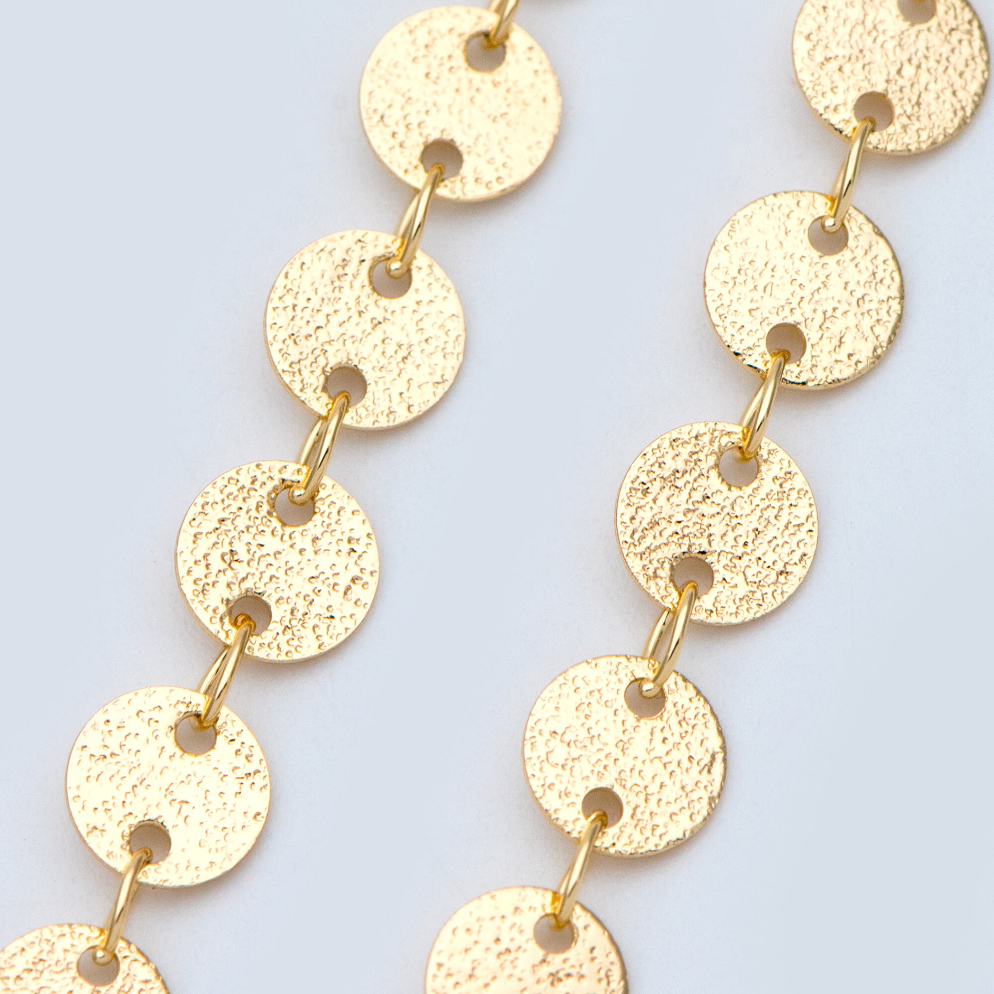 Gold Round Disc Chains 6mm Handmade Disk Geometric Chain - Etsy
