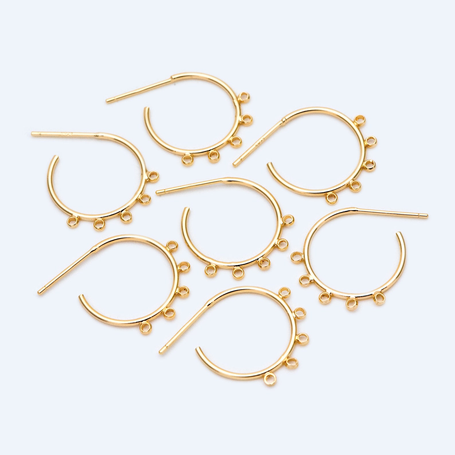 10pcs Gold plated Brass Earring Posts Circle Stud Earring | Etsy