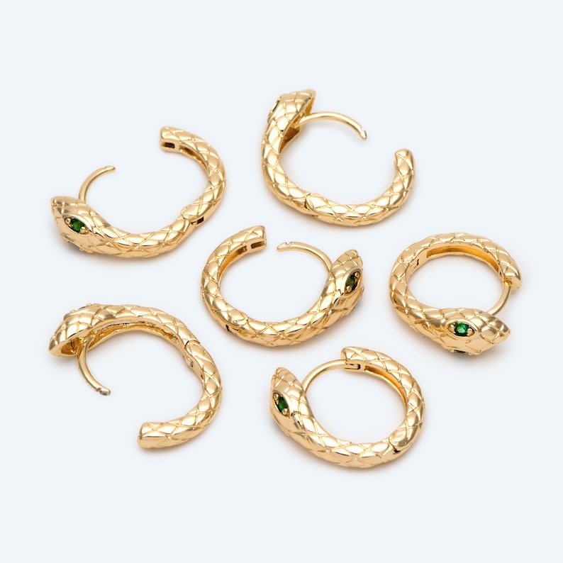4pcs Snake Hoop Earrings Gold Huggie Earrings 16mm Snake - Etsy
