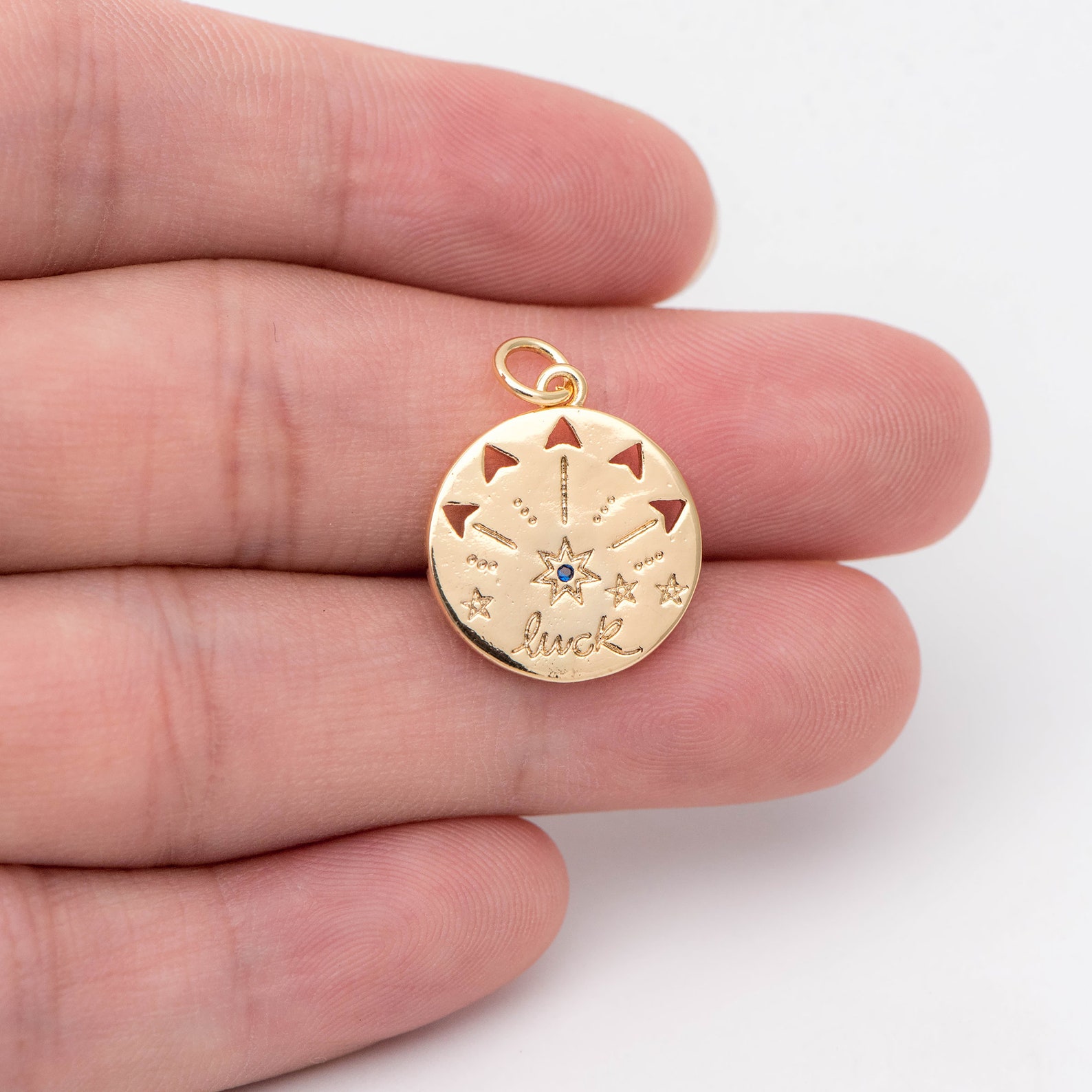 10pcs Gold Talisman Charm 16mm Lucky Charm Lucky Medallion - Etsy