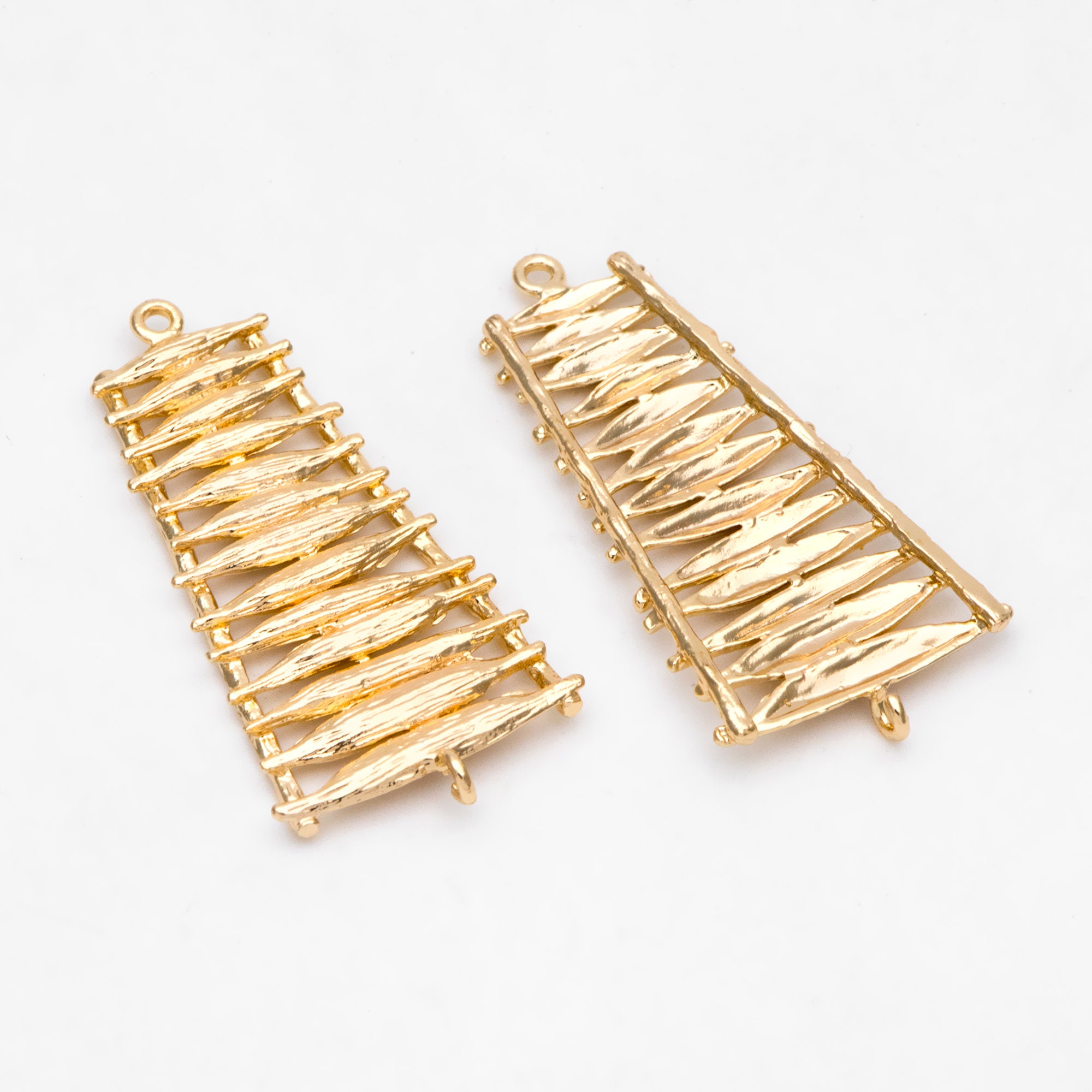 10pcs Ladder Charm Connectors 18K Gold Plated Brass - Etsy