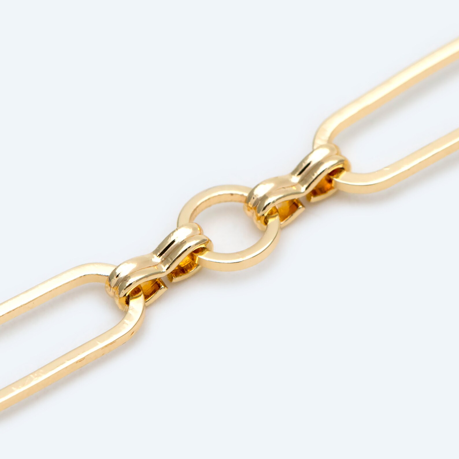 Long Oval Chains 6mm 18K Gold Plated Brass Geometric Chain | Etsy