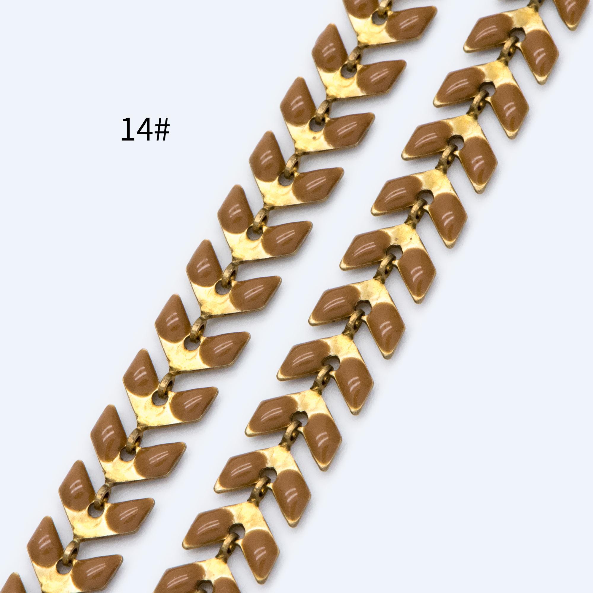 Mint Green Enamel Brass Arrow Chain 6mm, Flat Chevron Chain ...