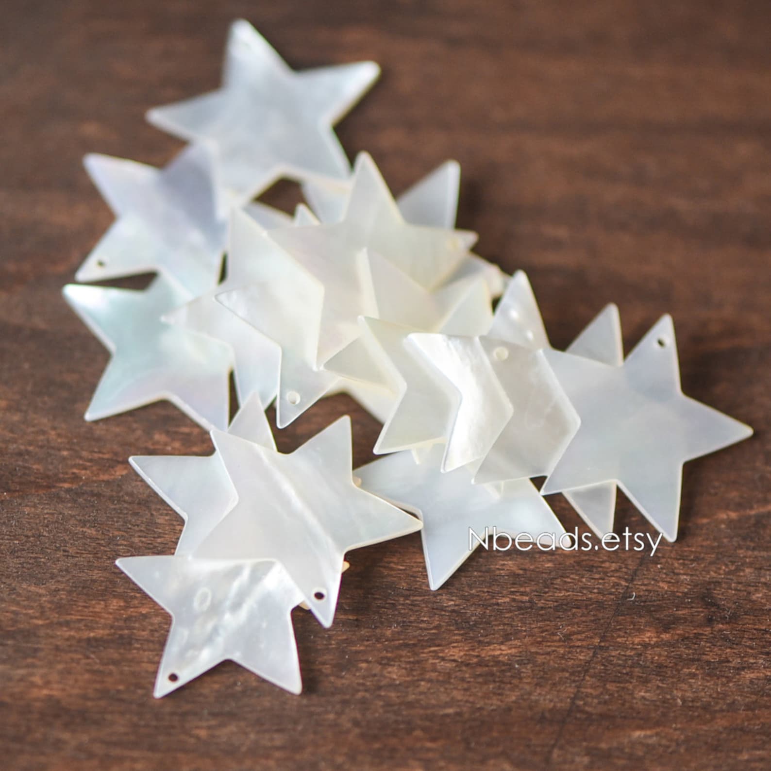 10pcs White Mother of Pearl Shell Star Charm Pendants 13/ 18/ 24mm (# ...