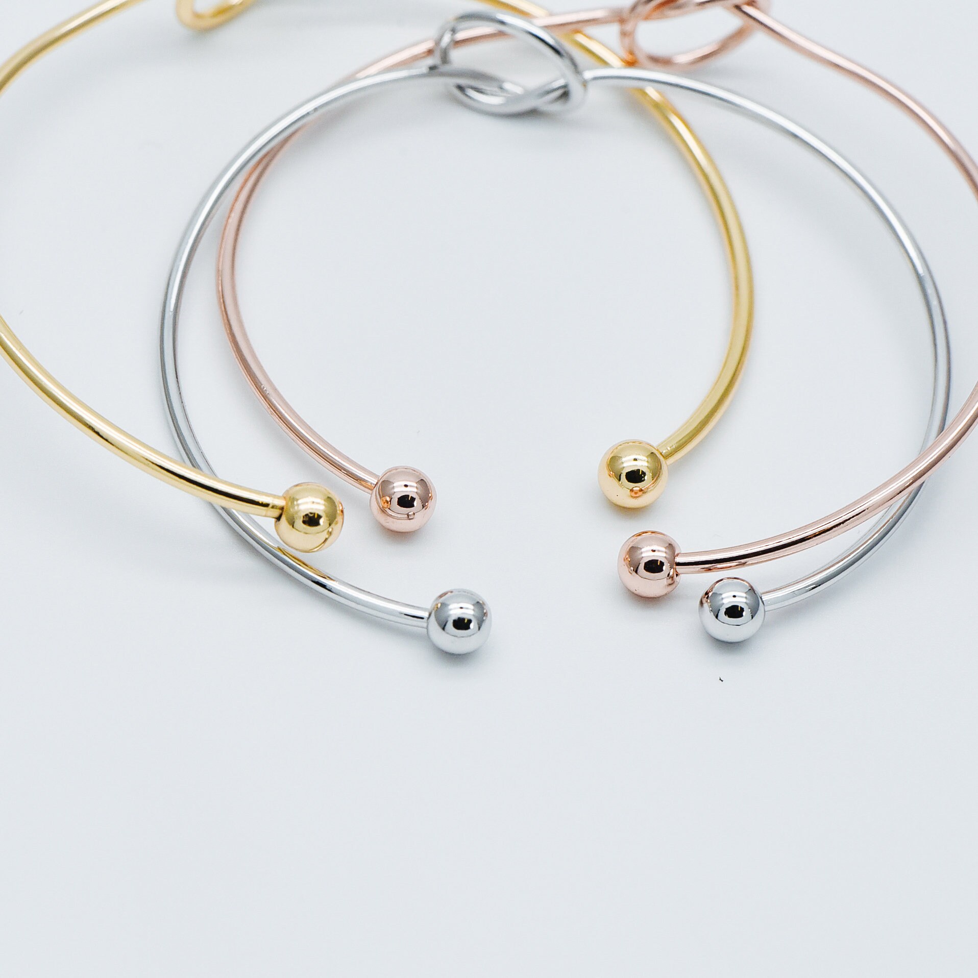 4pcs Adjustable Bangle Bracelets Gold/ Silver/ Rose Gold | Etsy