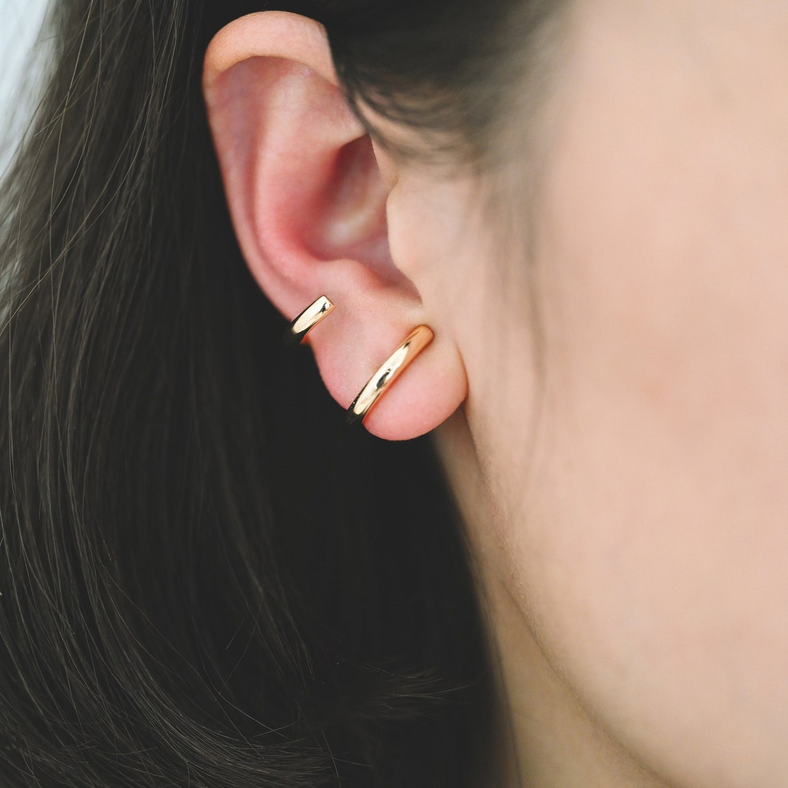 4pcs Gold U-shaped Ear Posts, 18K Gold Plated Brass, Curved Bar Stud ...