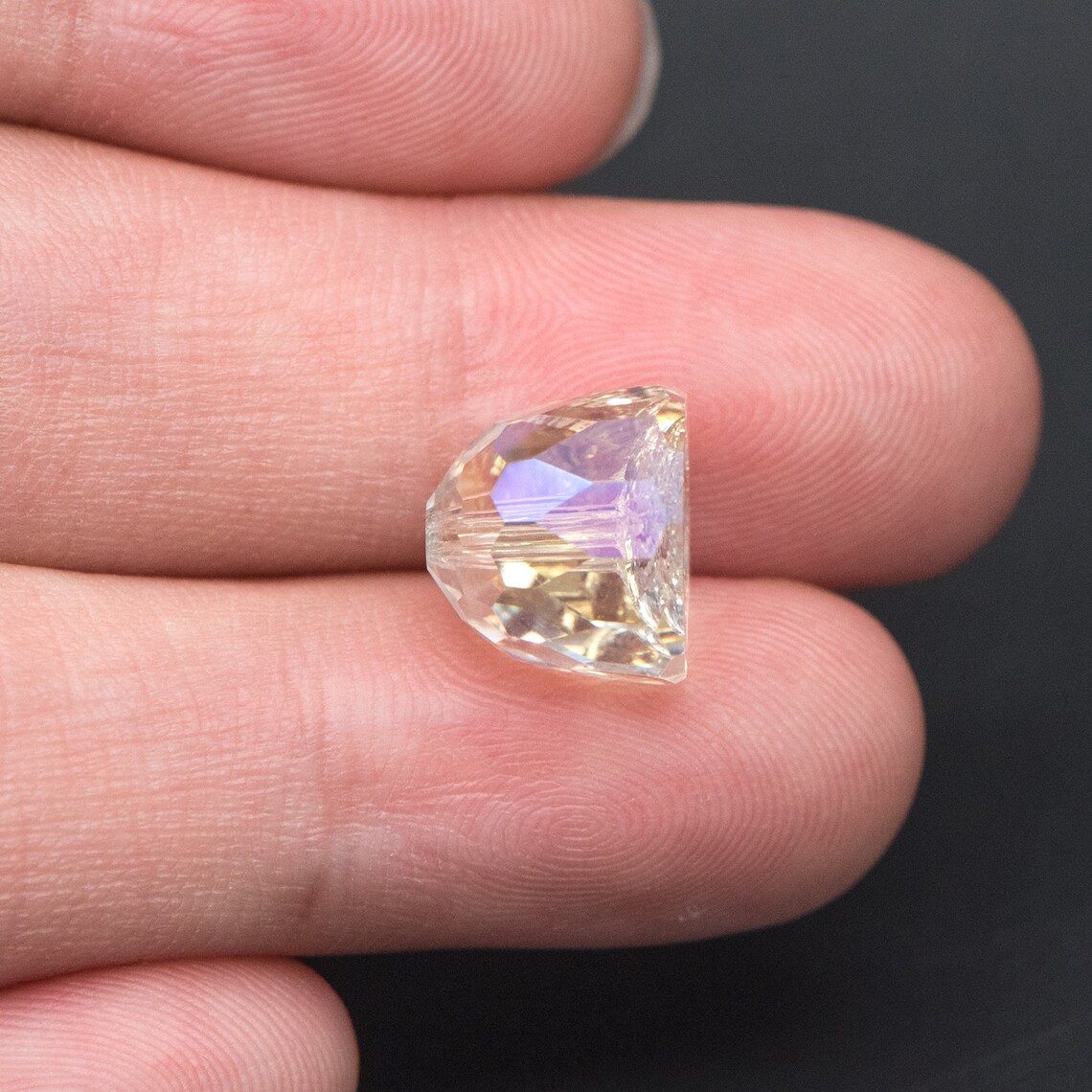 10pcs Faceted Crystal Bell Beads 10x11mm Sparkly Semicircle | Etsy