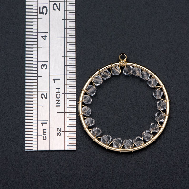 10pcs Gold Beaded 31x33mm Round Loop Charms Wired Crystal - Etsy