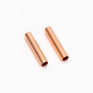50pcs Gold/ Silver/ Rose Gold Straight Tube Beads 10x2mm , Real Gold ...