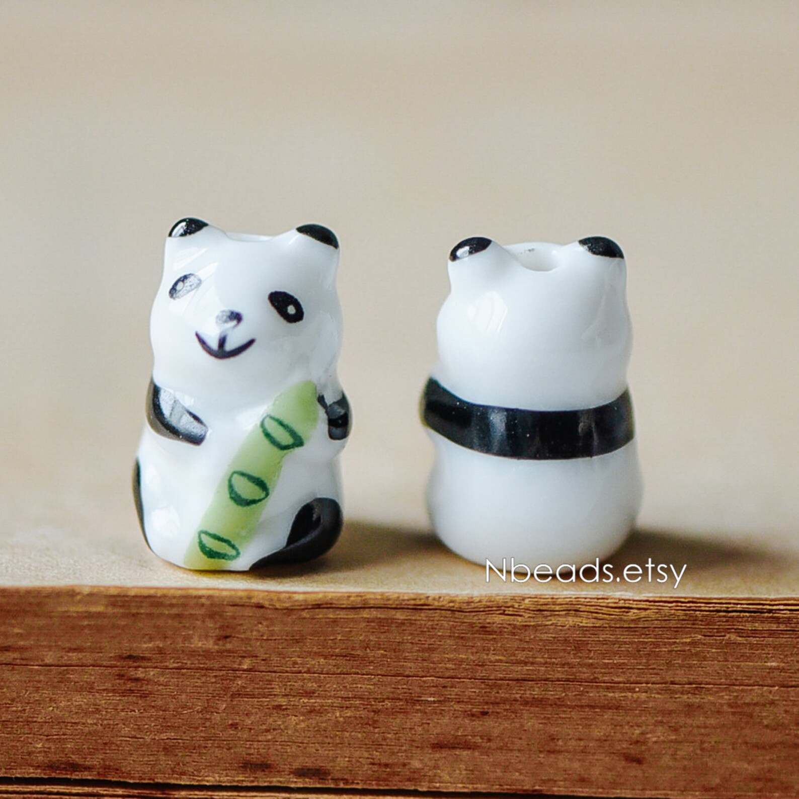 10pcs Ceramic Panda Beads Kawaii Porcelain Panda Lovely - Etsy