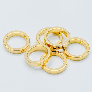 10pcs Gold Ring Charms 16mm, Polished Gold Plated Brass Round Circle ...