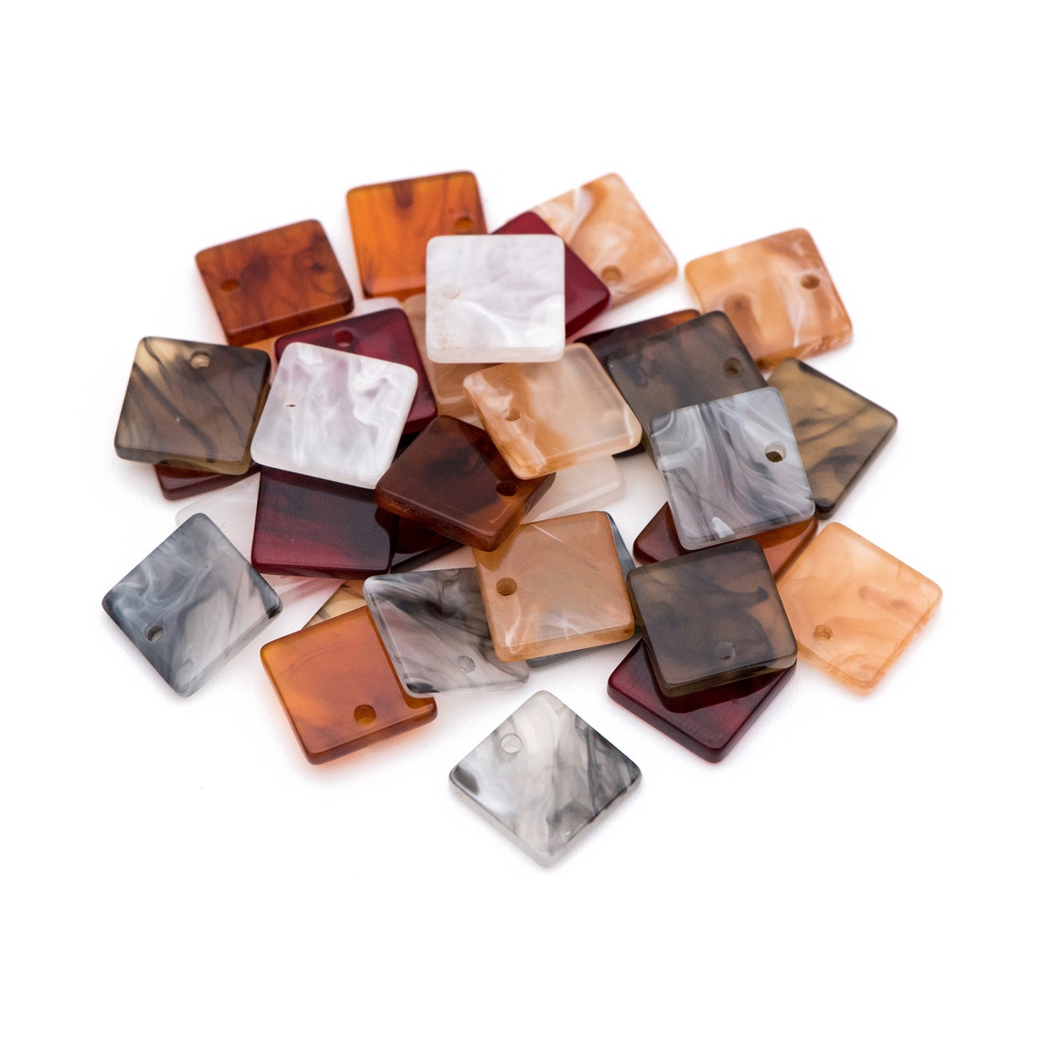 20pcs Tortoise Shell Acetate Square Pendants 12mm Acrylic - Etsy