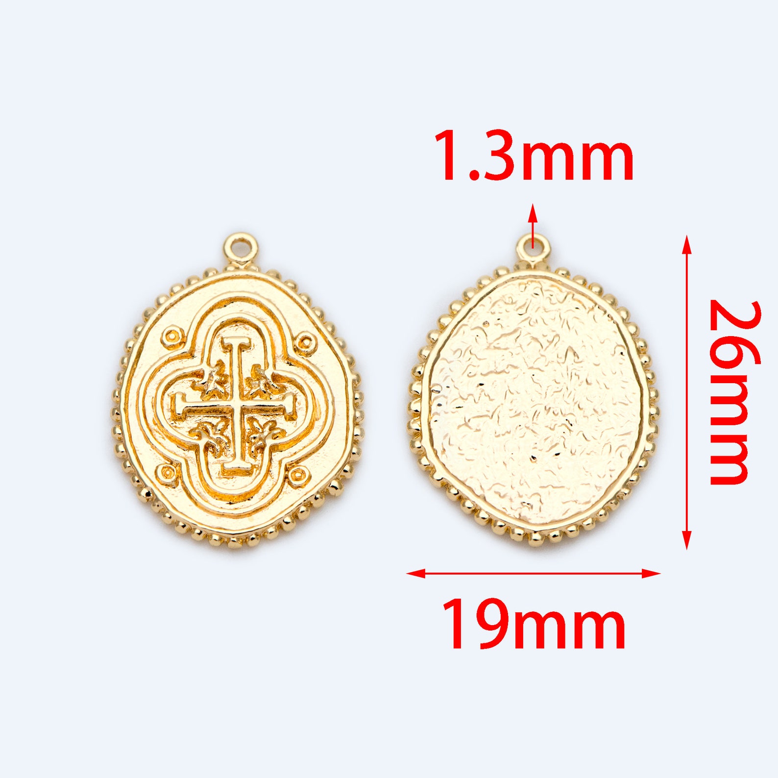 10pcs Gold Oval Cross Pendants 26x19mm Gold Plated Brass - Etsy