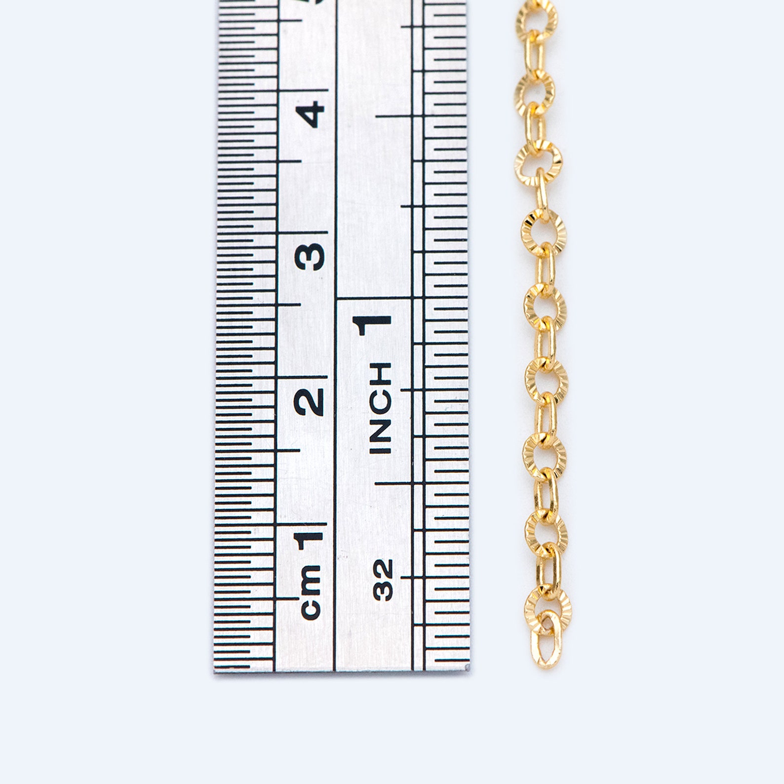 Gold Round Cable Chain 3.2mm 18K Gold Plated Brass Circle - Etsy