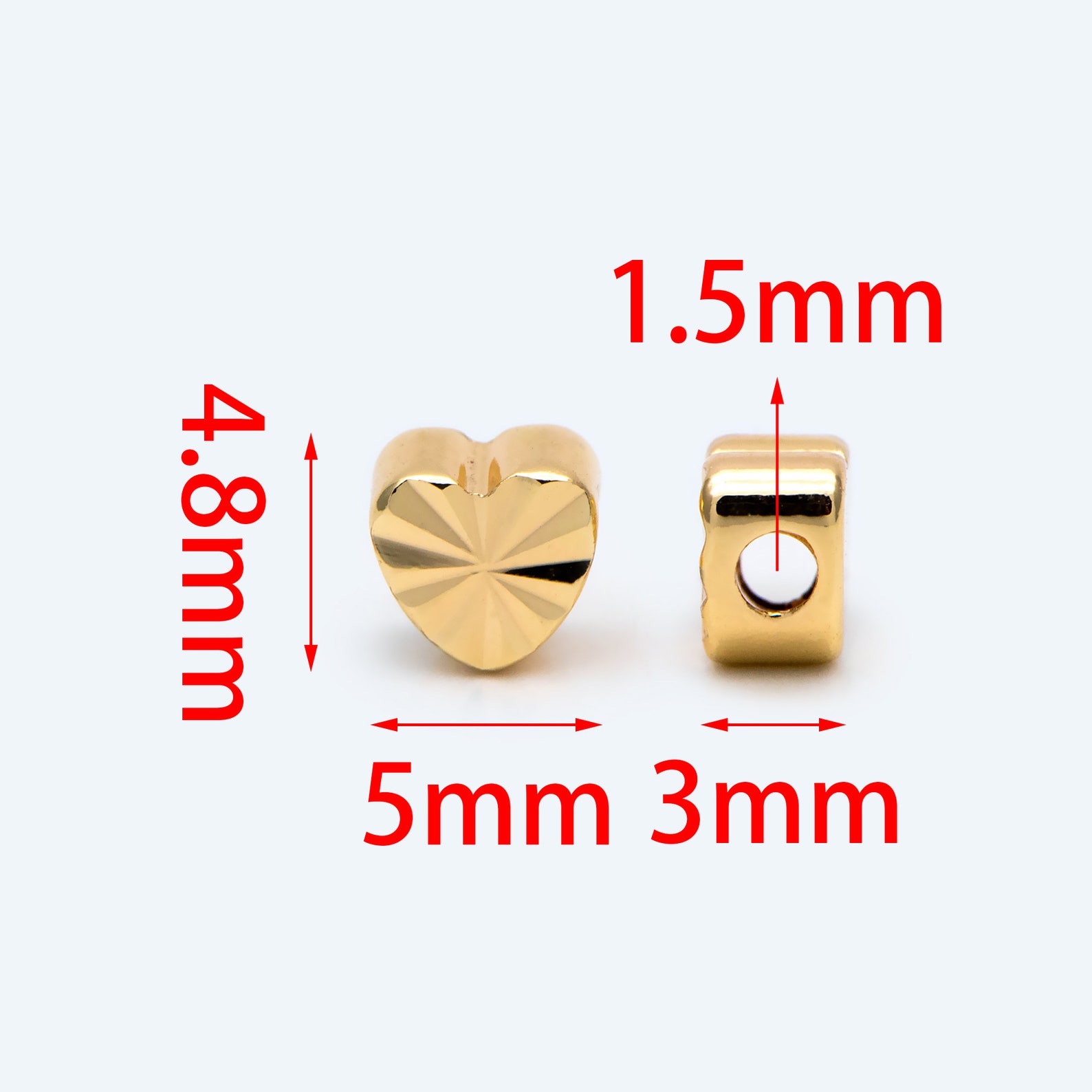 20pcs Gold Heart Spacer Beads Brass Spacer Beads Gold - Etsy