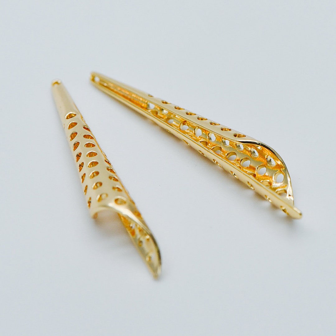10pcs Gold Long Stick Charms 44x6mm Gold Plated Brass Tube - Etsy
