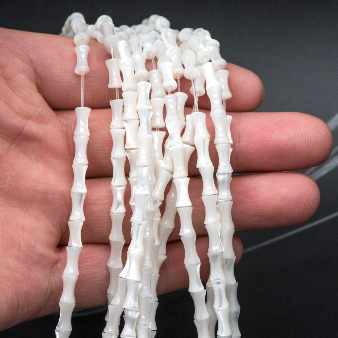 White Mother of Pearl Shell Tube Beads 7x4mm Top Drilled Bar - Etsy