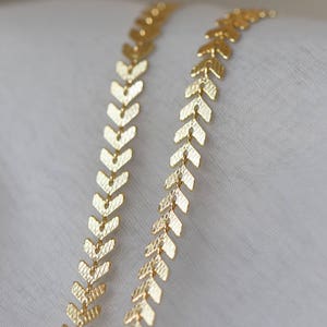 Gold Plated Brass Chevron Chain 6.5mm, Decorative Arrow Chain ...