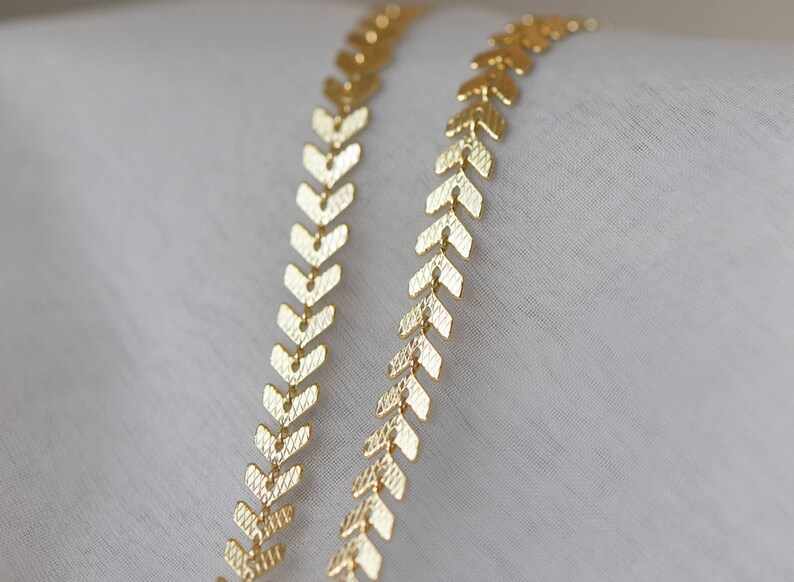 Gold Plated Brass Chevron Chain 6.5mm Decorative Arrow Chain - Etsy