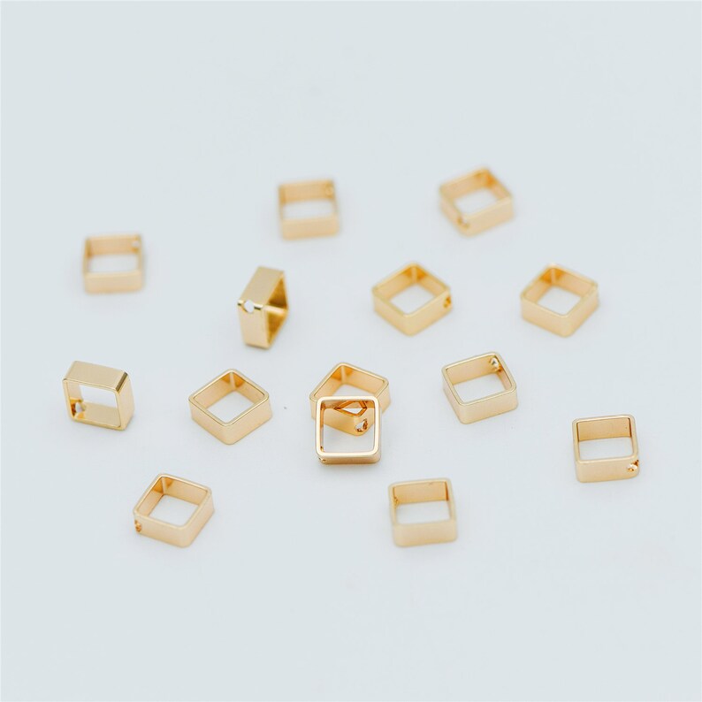 10pcs Gold/ Silver Tone Square Link Charms 6mm Gold/ Rhodium - Etsy