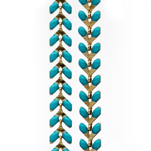 Cream Enamel Brass Arrow Chain 6mm Flat Chevron Chain - Etsy