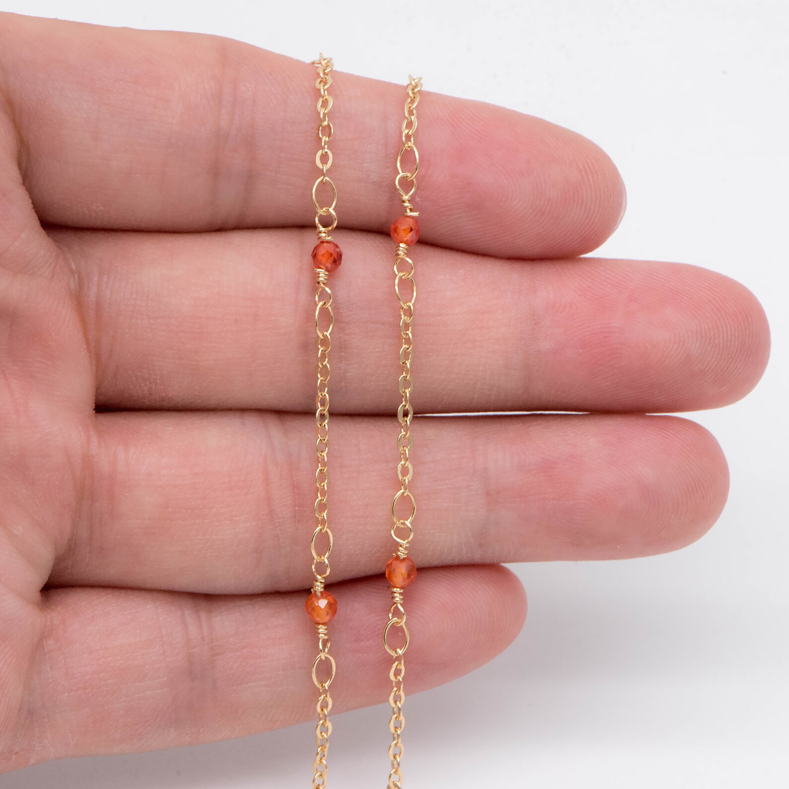 Gemstone Beaded Chain 18K Gold Plated Brass 1.7mm Cable - Etsy