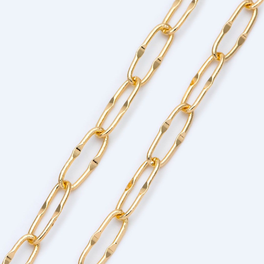 Gold Plated Brass Cable Chains, Long Oval Link 5.5x15mm(#lk-406)/ 1 ...