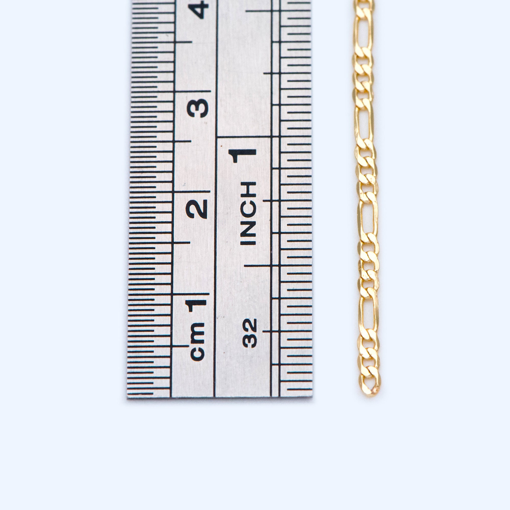 Delicate Flat Figaro Chains 18K Gold Plated Brass Craft - Etsy